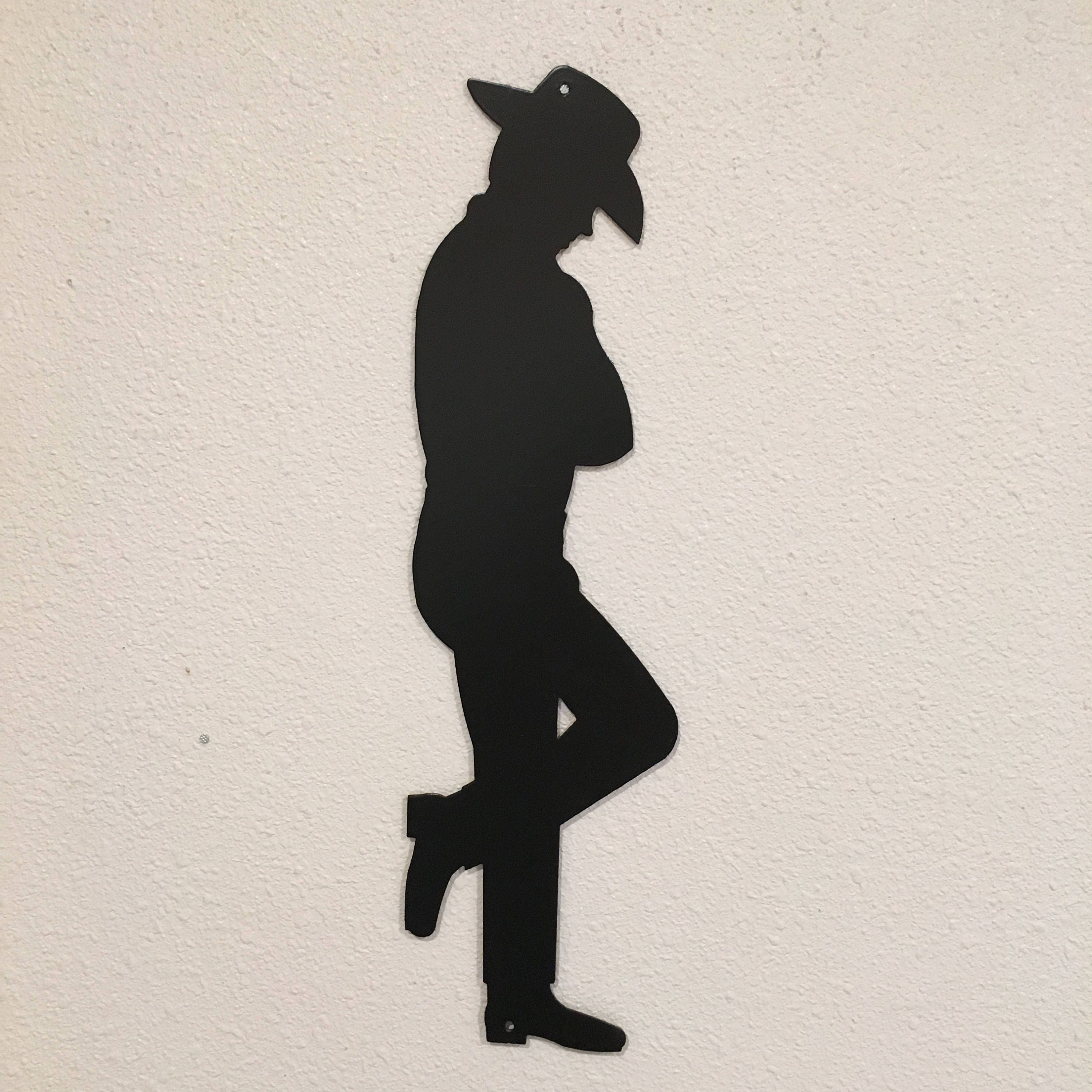 Leaning Cowboy Outline