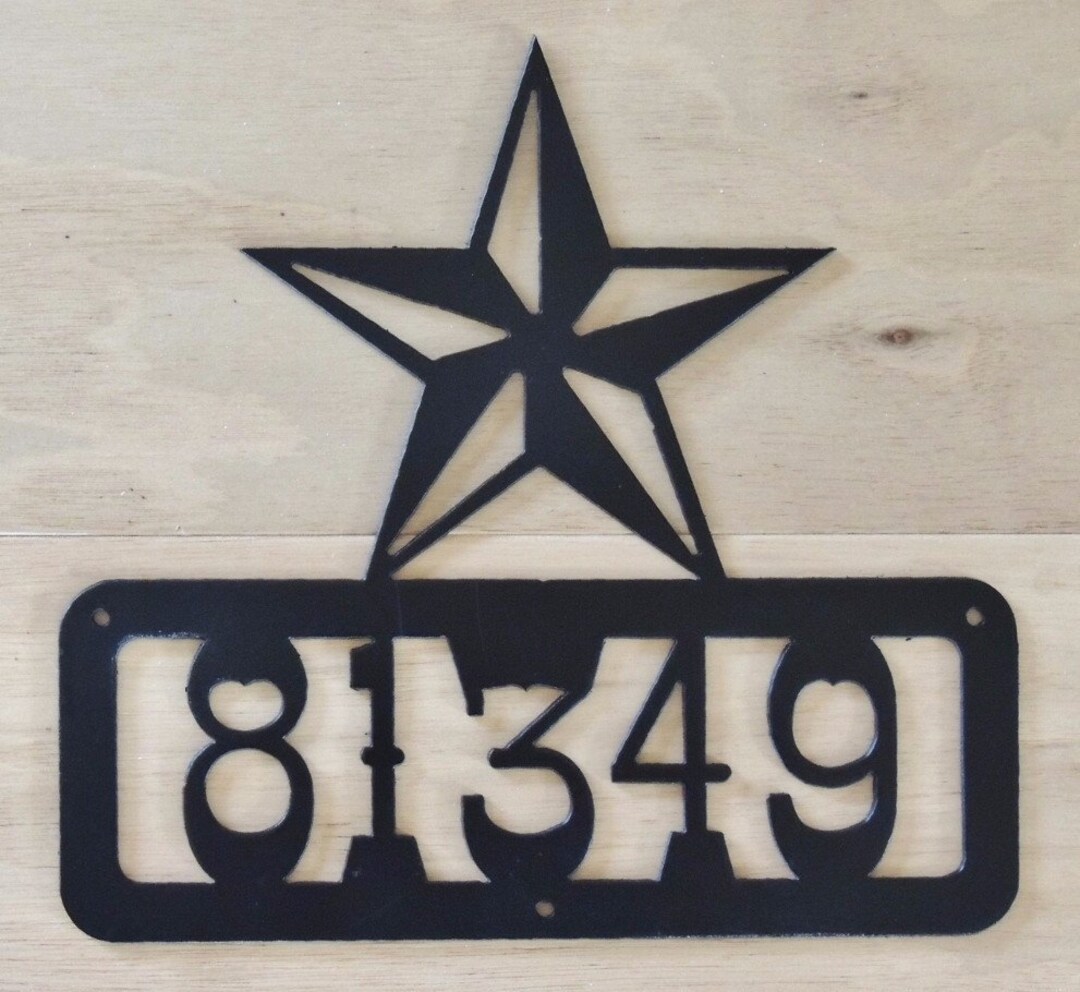 Texas Star Address Sign HN14 - Etsy