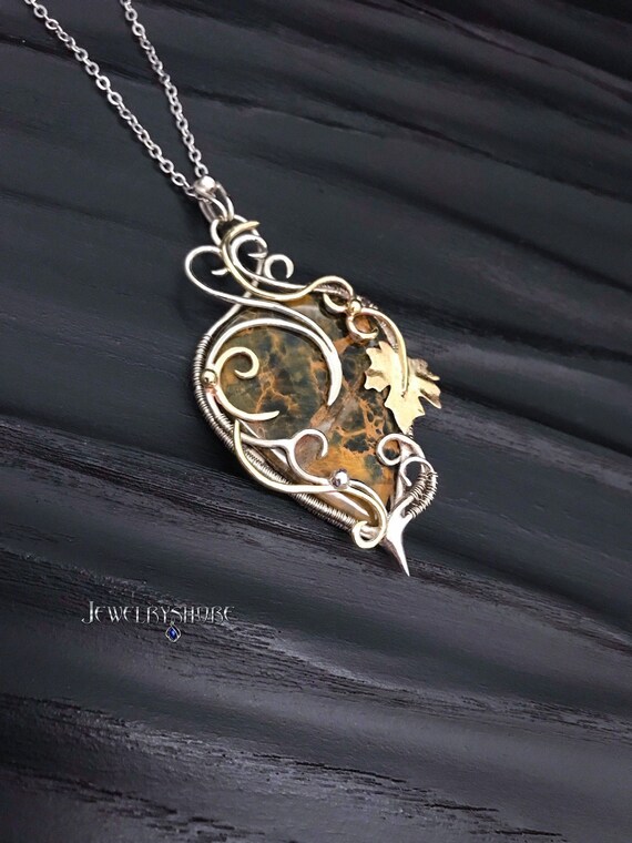 Silver Celtic Antler Pendant With A Large Labradorite , 44% OFF