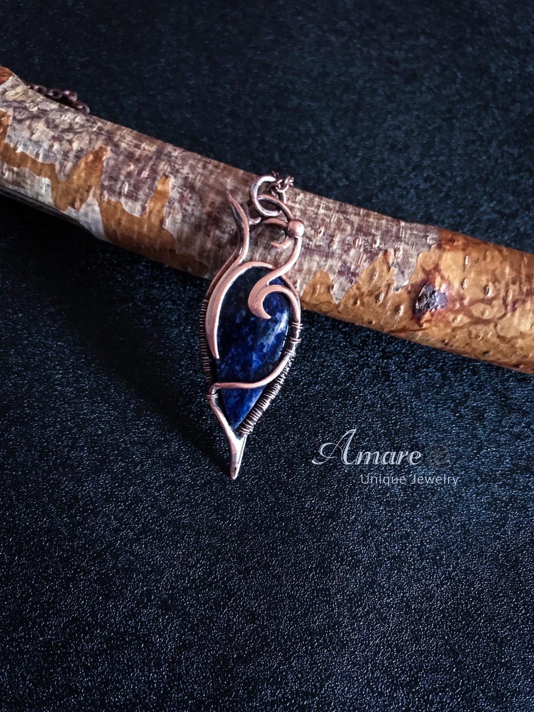 Mini Elven Protection Amulet Handmade Pendant Necklace With Sodalite in ...