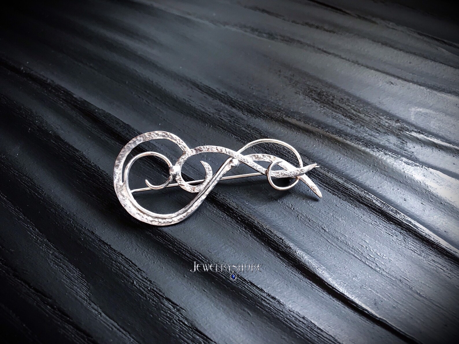 Shawl Pin, Silver Wire Wrap Scarf Pin, Sweater Pin, Cardigan Clip ...