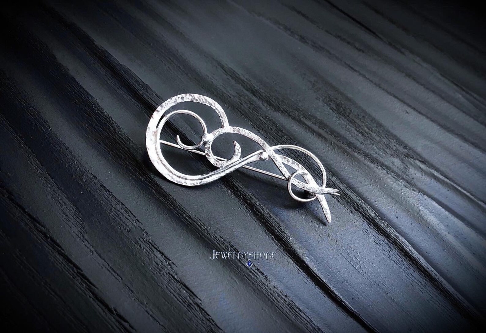 Shawl Pin Silver Wire Wrap Scarf Pin Sweater Pin Cardigan - Etsy