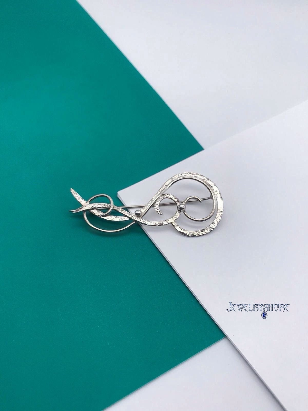 Shawl Pin, Silver Wire Wrap Scarf Pin, Sweater Pin, Cardigan Clip ...