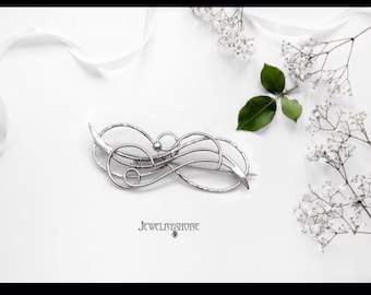 Shawl Pin, Silver Wire Wrap Scarf Pin, Sweater Pin, Cardigan Clip ...