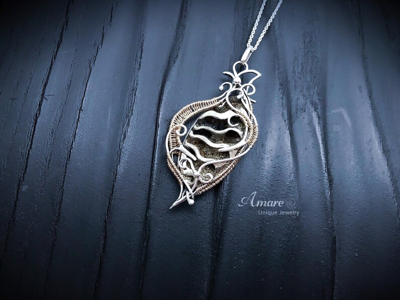 Esoteric Gothic Elven Magical Witchy Pendant Necklace With Pyritized ...