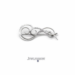 Shawl Pin Silver Wire Wrap Scarf Pin Sweater Pin Cardigan - Etsy
