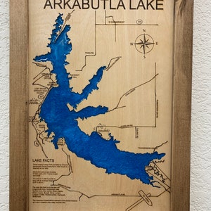 Custom Laser Cut Lake and Street Map, Wood & Epoxy Resin, Personalized ...