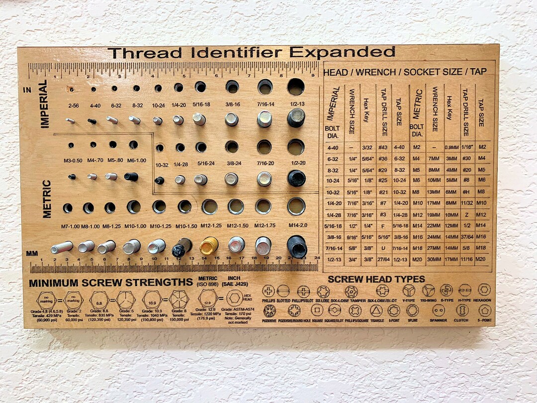 NEW Enhanced Screw and Bolt Identifier Board - Etsy