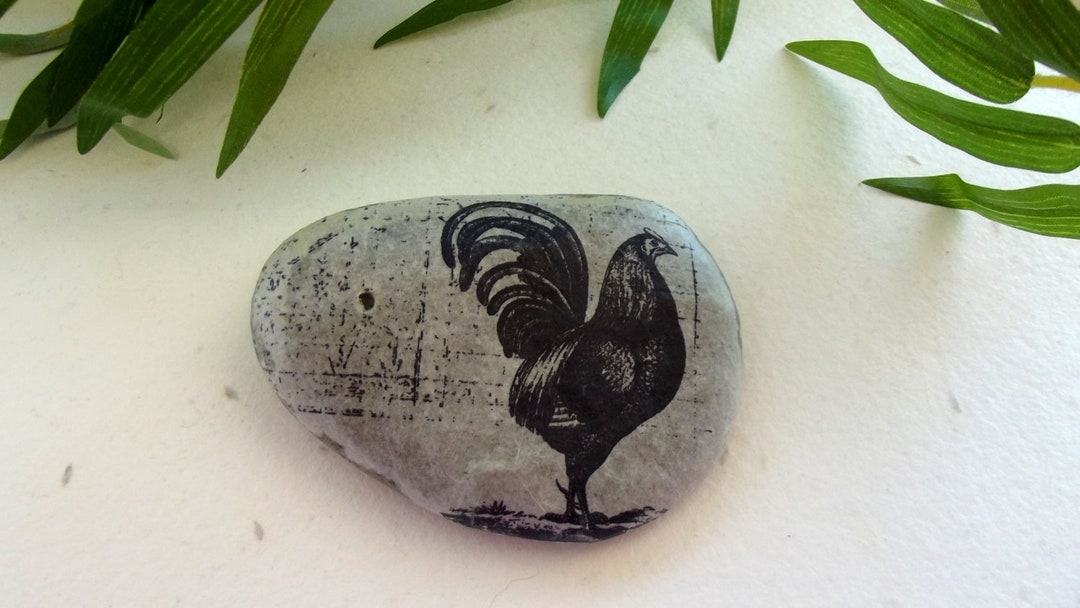 ROOSTER INCENSE BURNER, PAPERWEIGHT Decorated Burner, Stone With ...