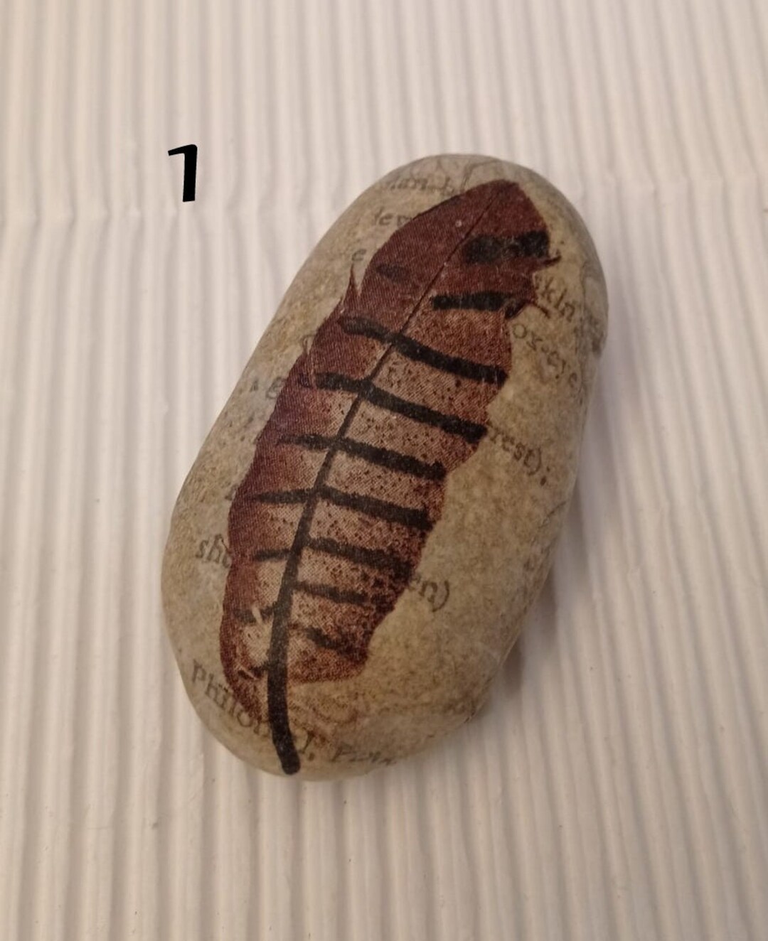 PAPERWEIGHT Stone With PLUMA Decoration Table DECOUPAGE Gift - Etsy