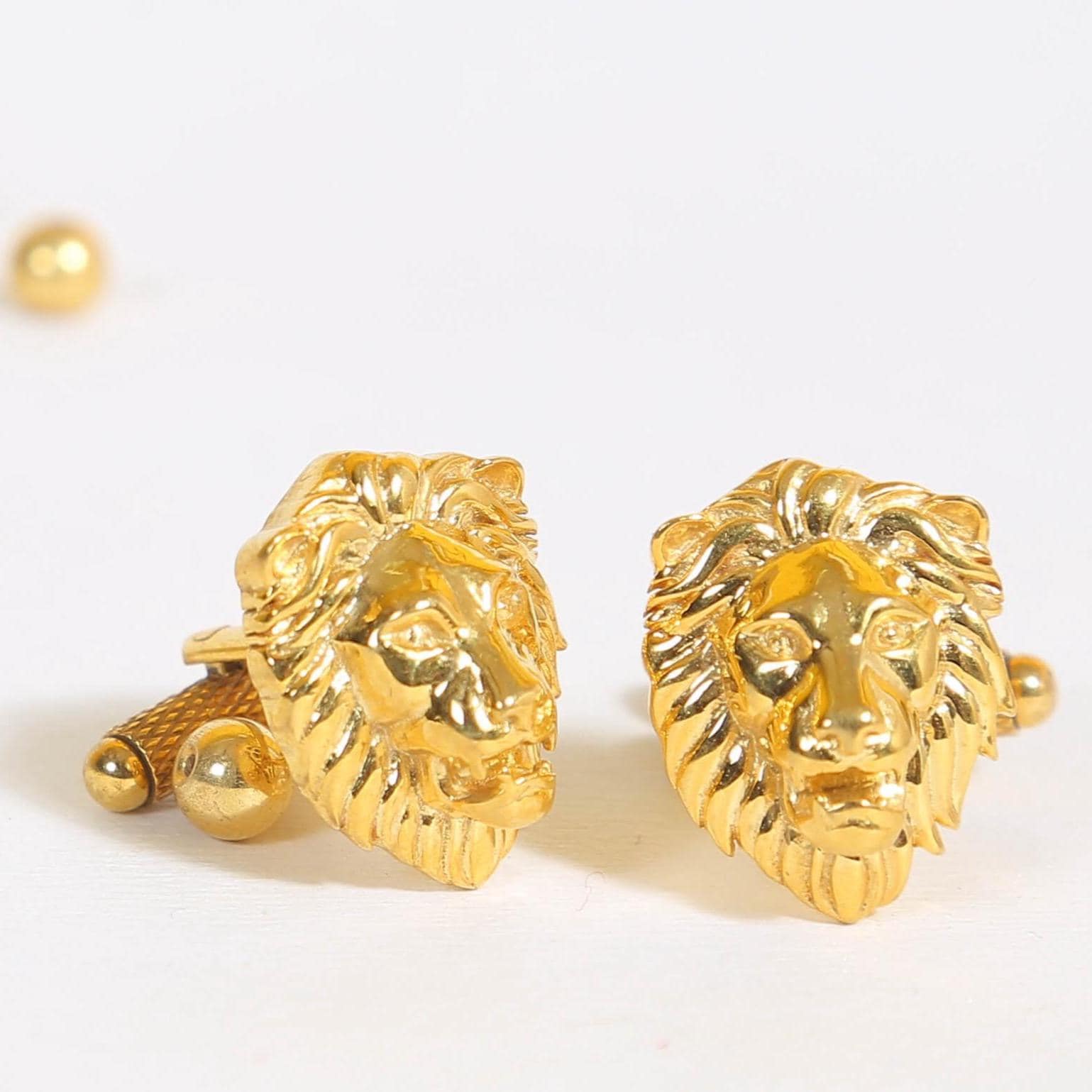 Handmade Lion Cufflink Set: 14k Gold Finish, Brass Casting - Etsy