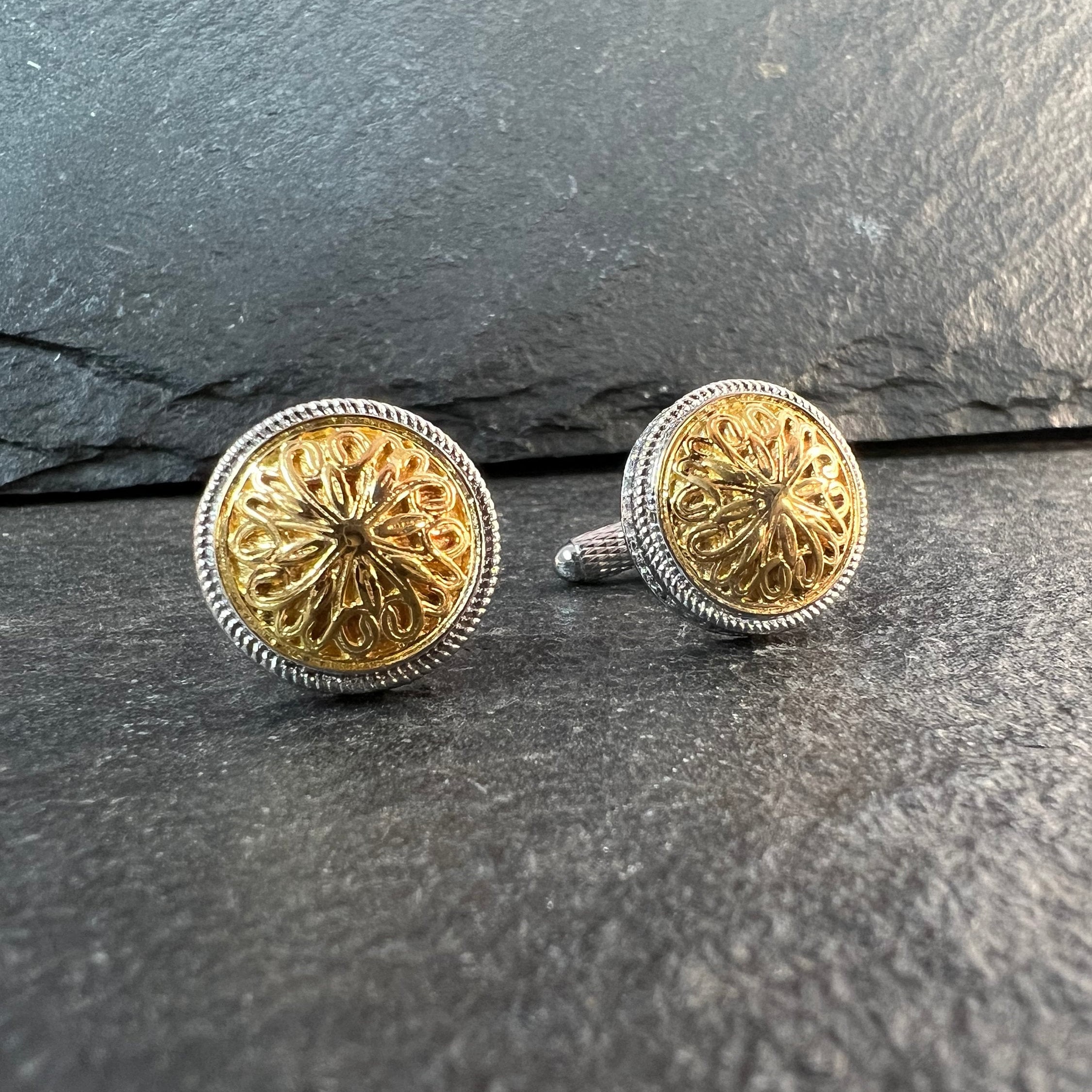 Vintage Cufflink Set in Gold Finish, Perfect Gifts for Men, Wedding ...