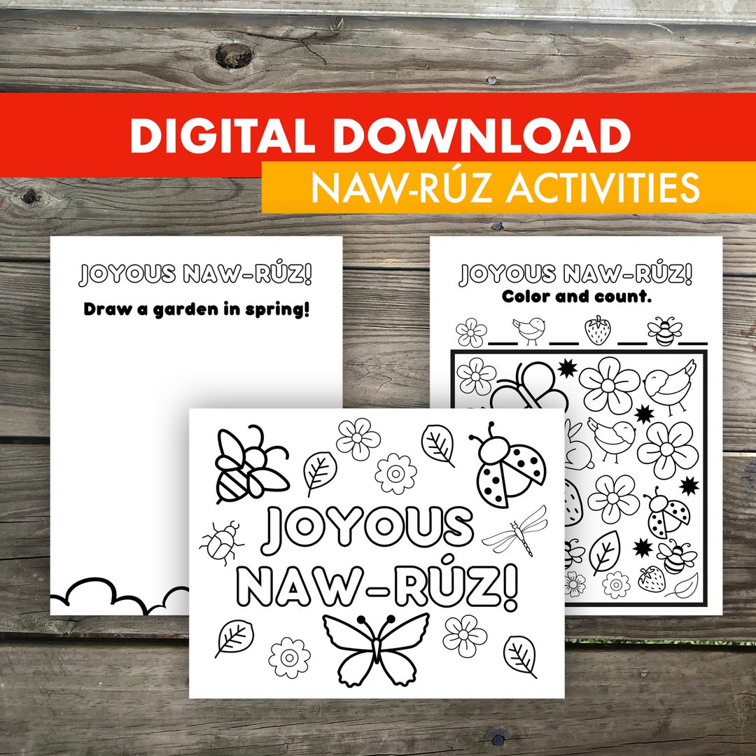 Baha'i Naw-ruz 2025 Coloring Pages Joyous Naw-ruz Children's Activity ...
