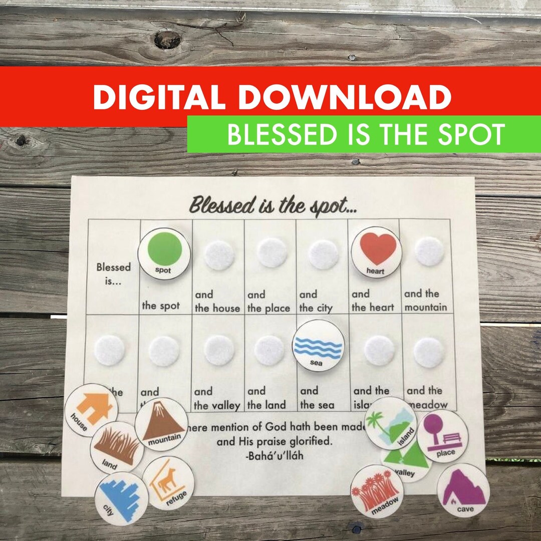 Baha’i Prayer Printable - Children’s Class Activity - Blessed is the ...