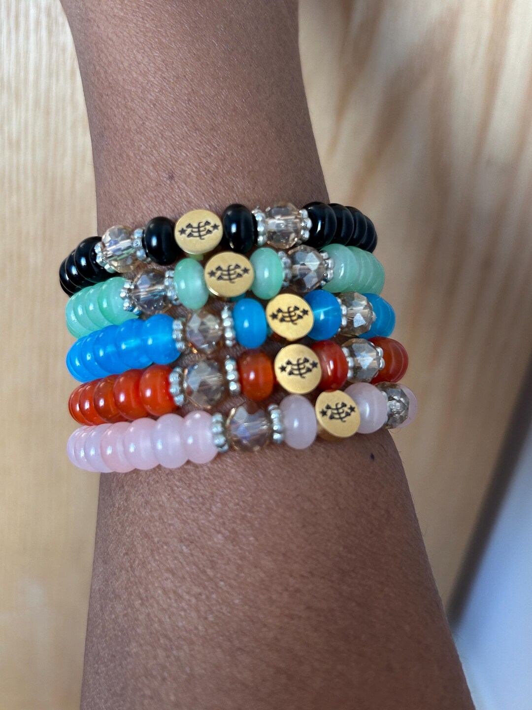 Handmade Baha'i Ringstone Symbol Bracelet – Glass Bead Kids Jewelry - Etsy
