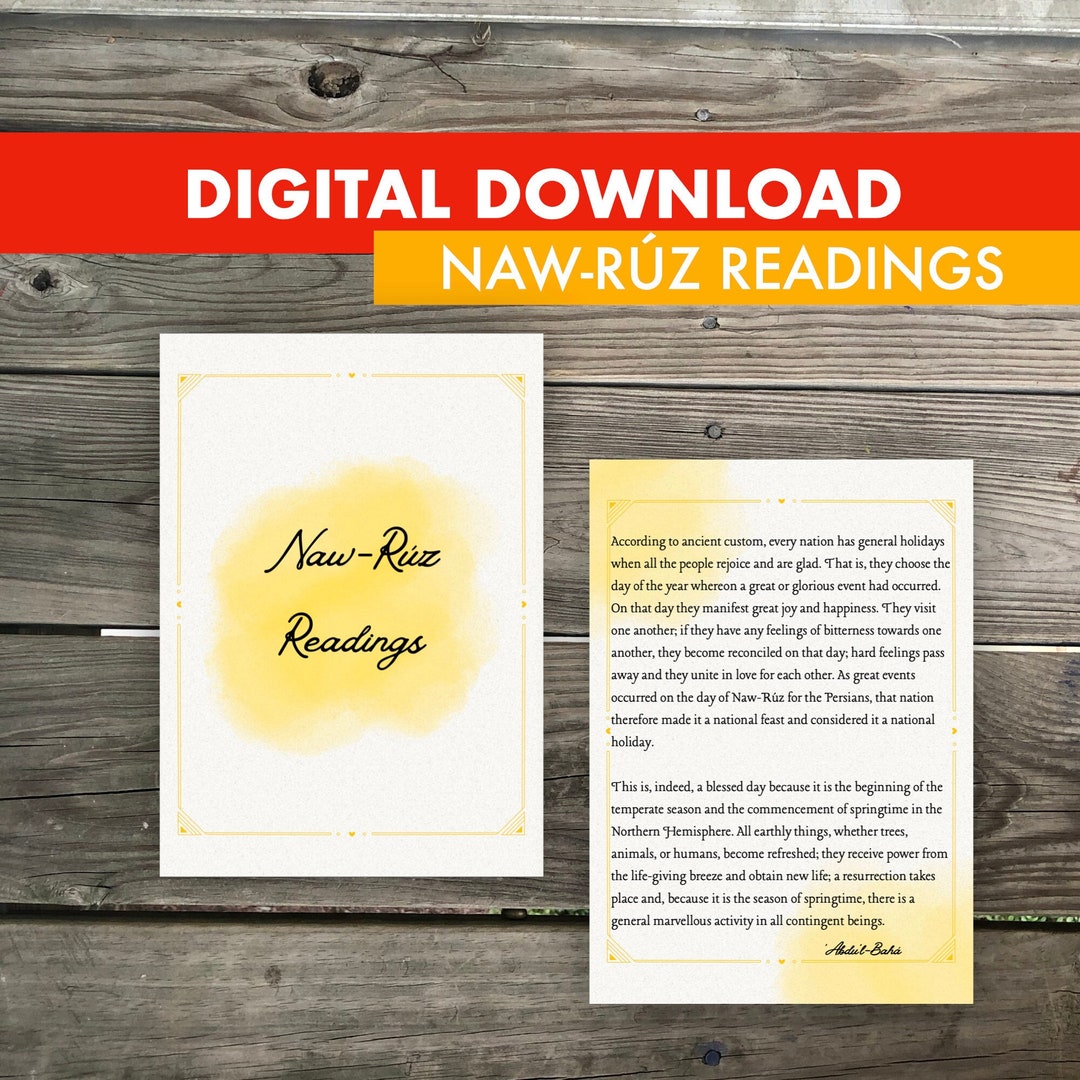 Baha'i Naw-ruz 2025 Reading Cards Digital Download PDF - Baha'i Prayers ...