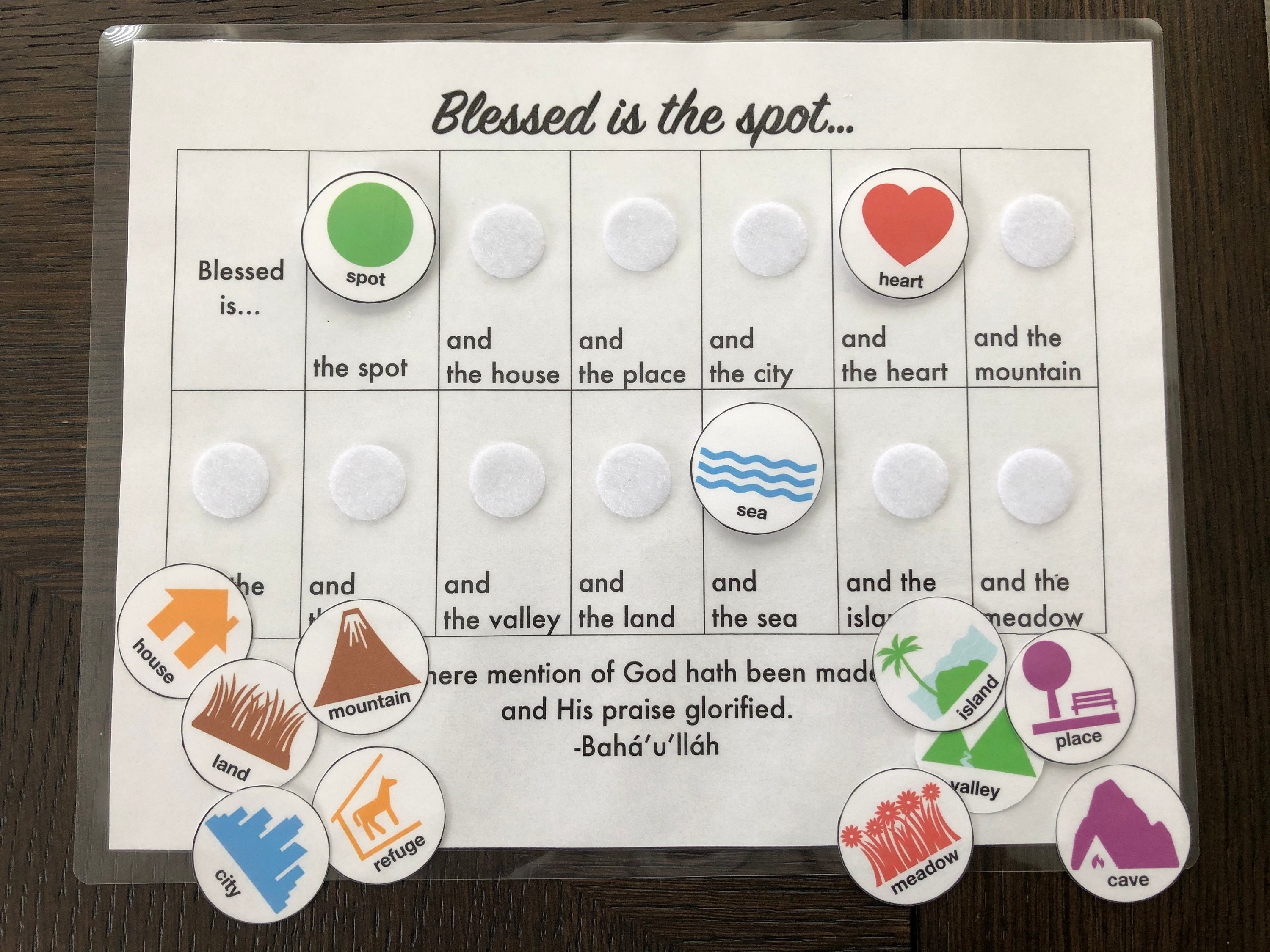 Bahai Prayer Printable Childrens Class Activity Blessed - Etsy