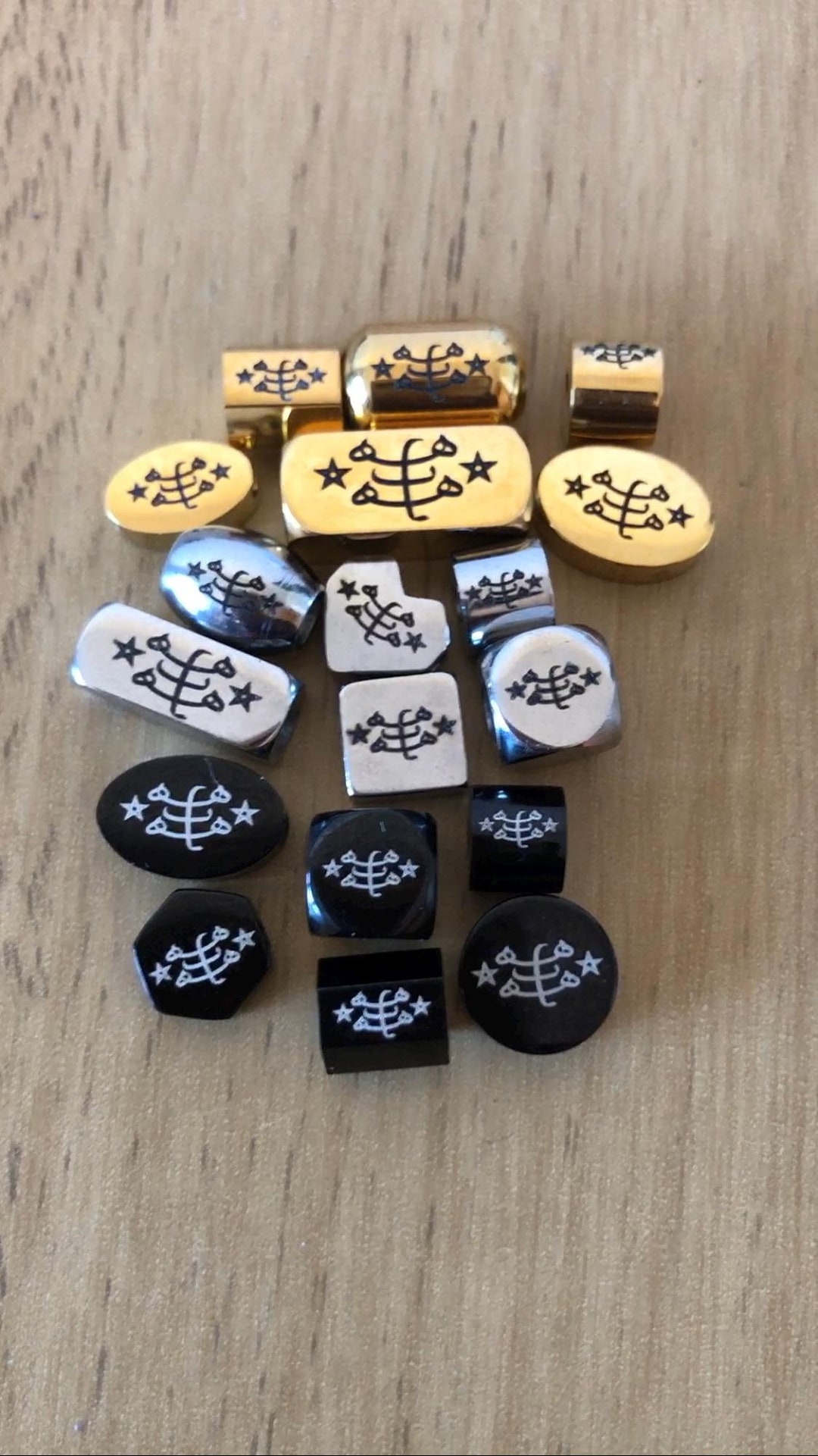 Mixed Lot Baha'i Ringstone Symbol Stainless Steel Circle Bead for DIY ...