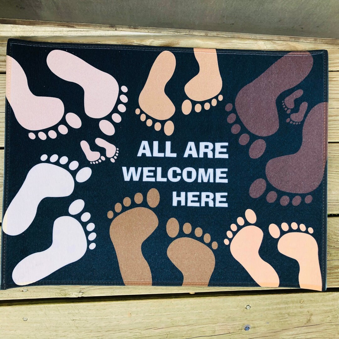 Embrace Diversity All Are Welcome Here Doormat, Multicultural Classroom ...