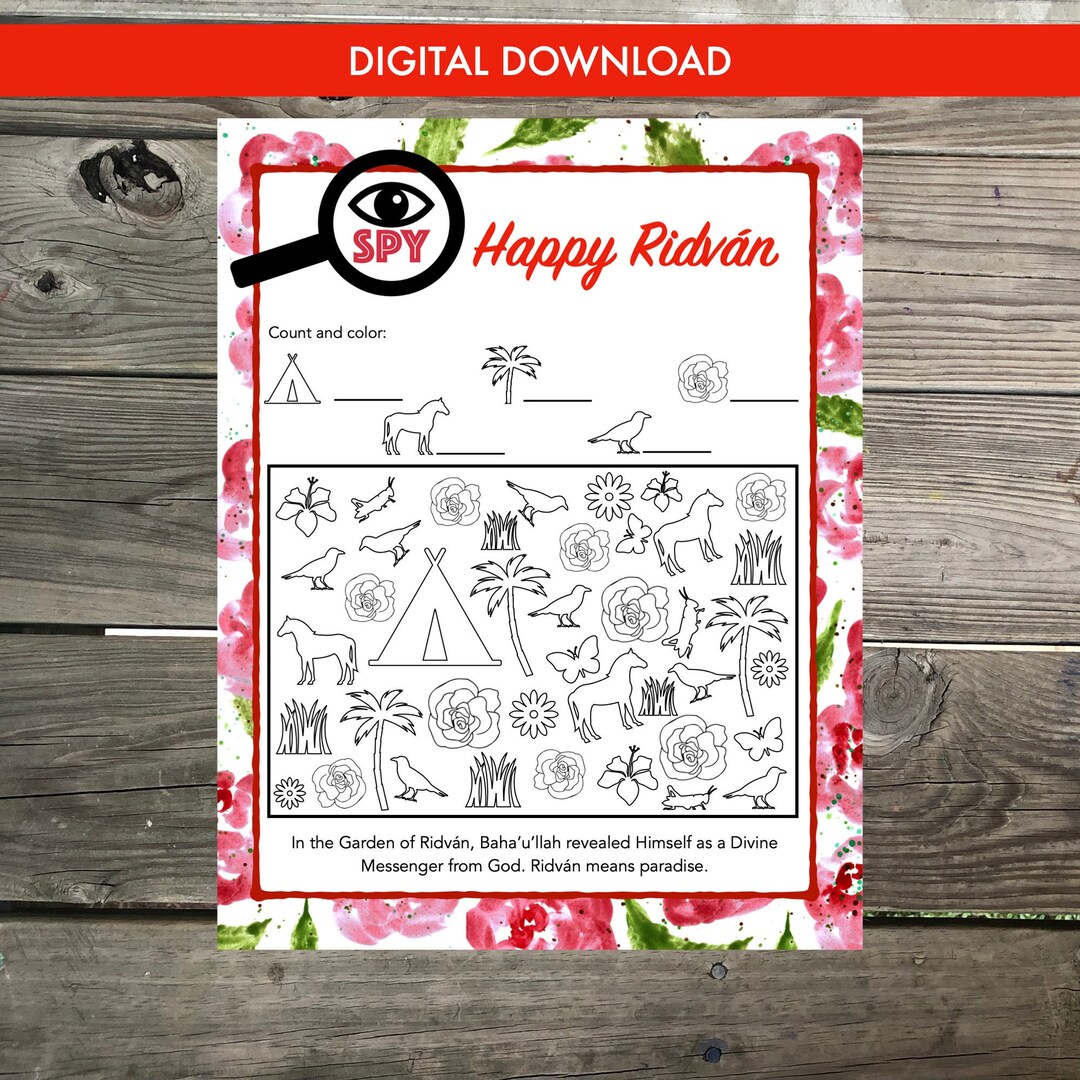 Digital Download - Happy Ridvan I Spy Printable Games - Baha'i Children ...