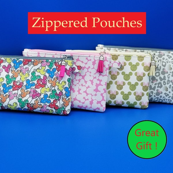 Faux Leather Zipper Pouch - Etsy