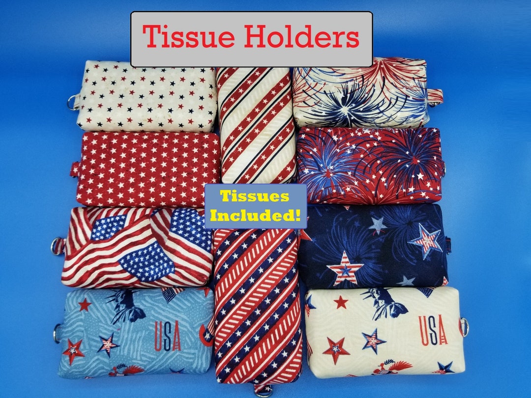 Tissue Holder, Travel Size, Stars and Stripes Motif, Adults, Teens ...