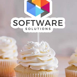 Custom Logo Cupcake Toppers, Branded Business Cupcake Picks, Corporate ...