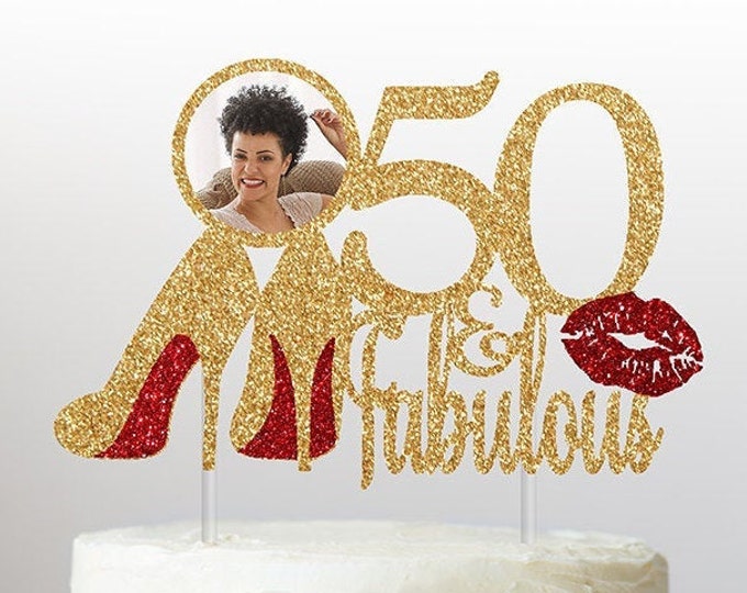 50 & Fabulous Cake Topper 50th Birthday Cake Topper Cake - Etsy
