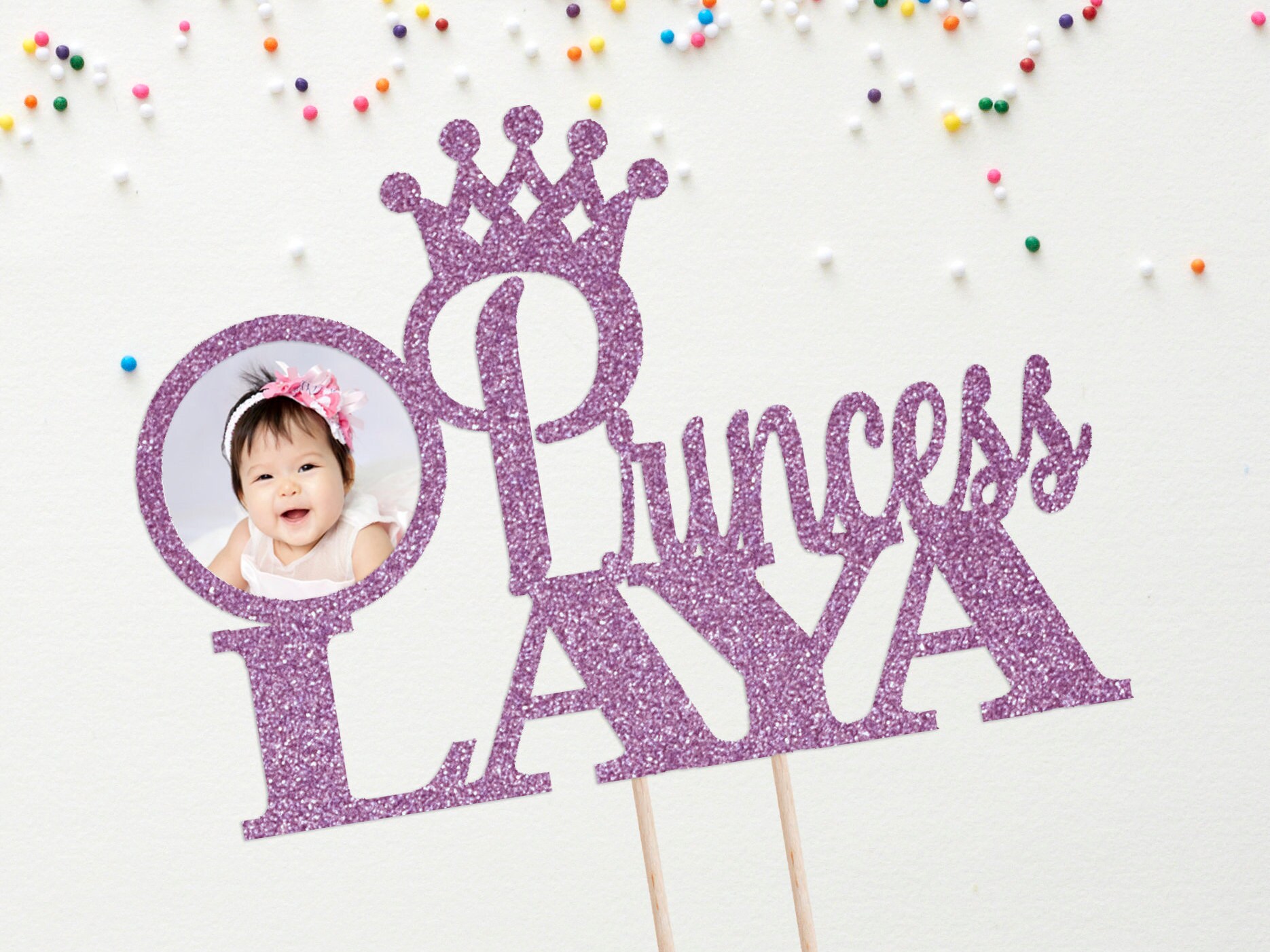Princess Birthday Custom Photo Cake Topper Princess 1st - Etsy
