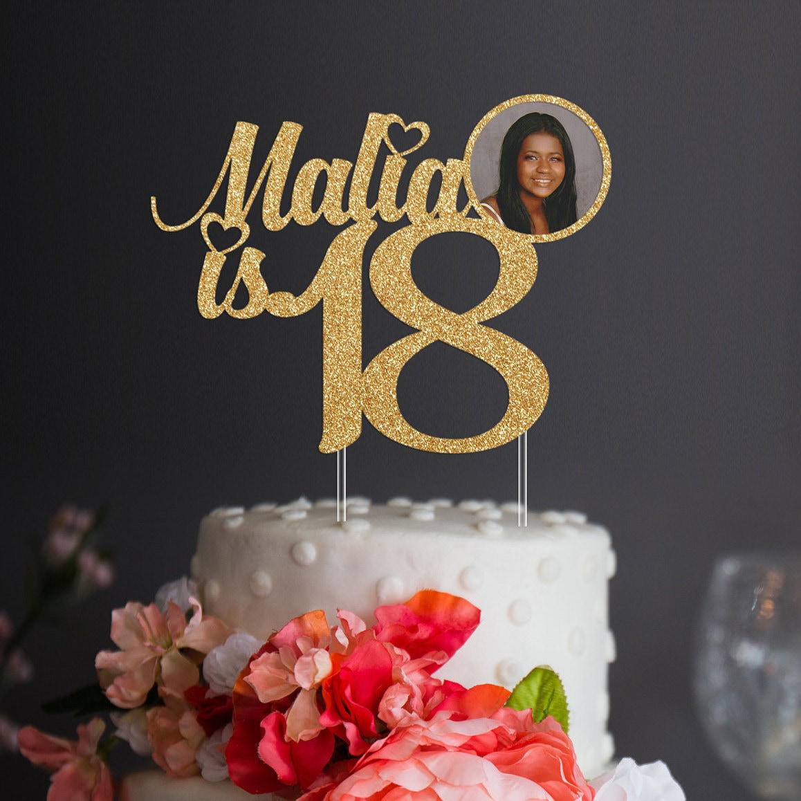 18th Birthday Custom Photo Cake Topper Birthday Cake Topper | Etsy