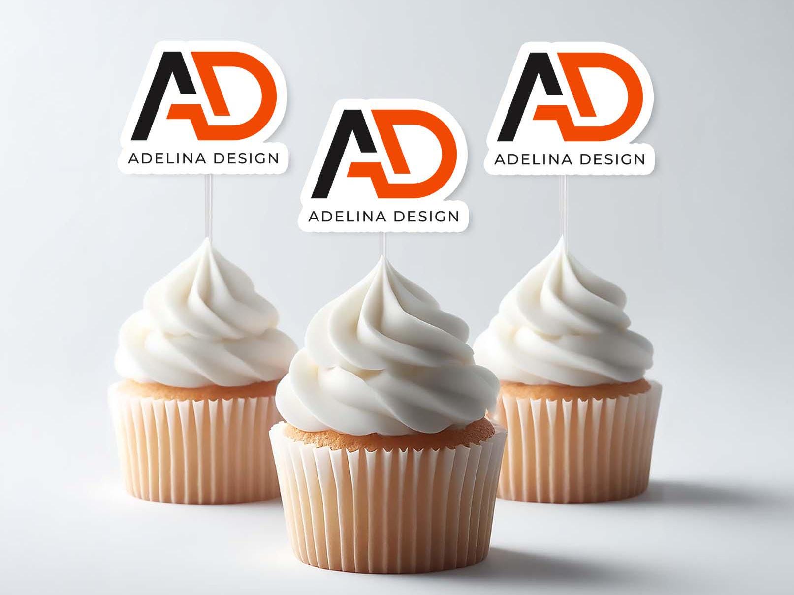 Custom Logo Cupcake Toppers, Branded Business Cupcake Picks, Corporate ...