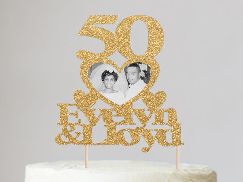 50th Anniversary Cake Topper Custom Anniversary Cake Topper - Etsy
