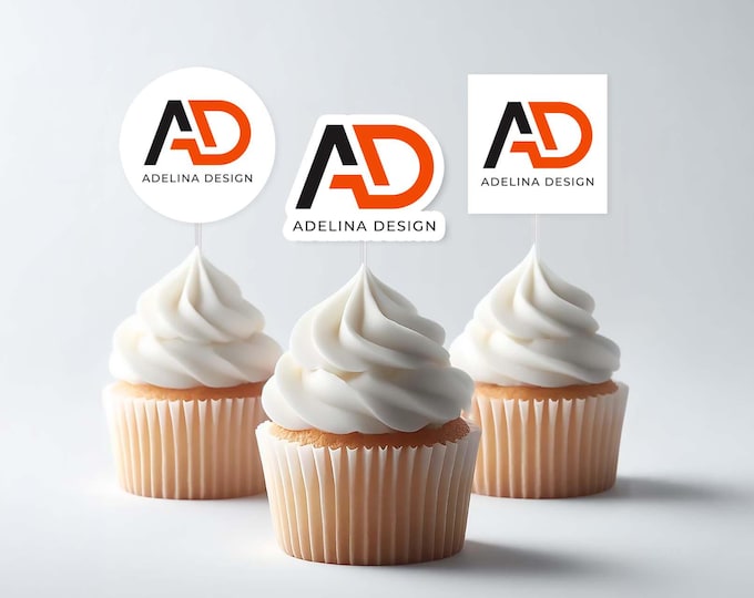Corporate Logo Promotional Cupcake Toppers Logo Branded Cupcake Toppers ...