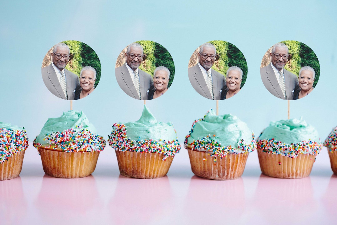 Personalized Photo Cupcake Toppers: Birthday Party Decorations, Set of ...