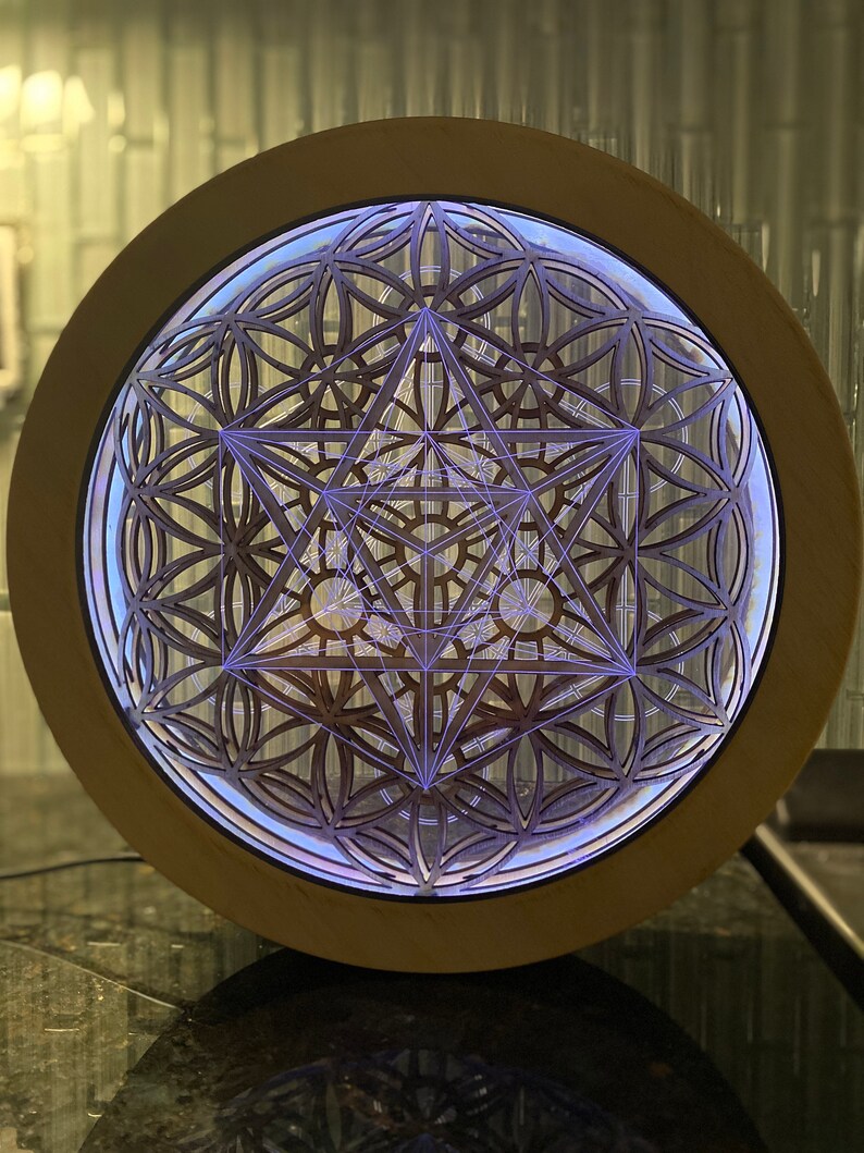 Flower of Life Light - Metatron's Cube & Tree of Life Lightbox, Sacred ...