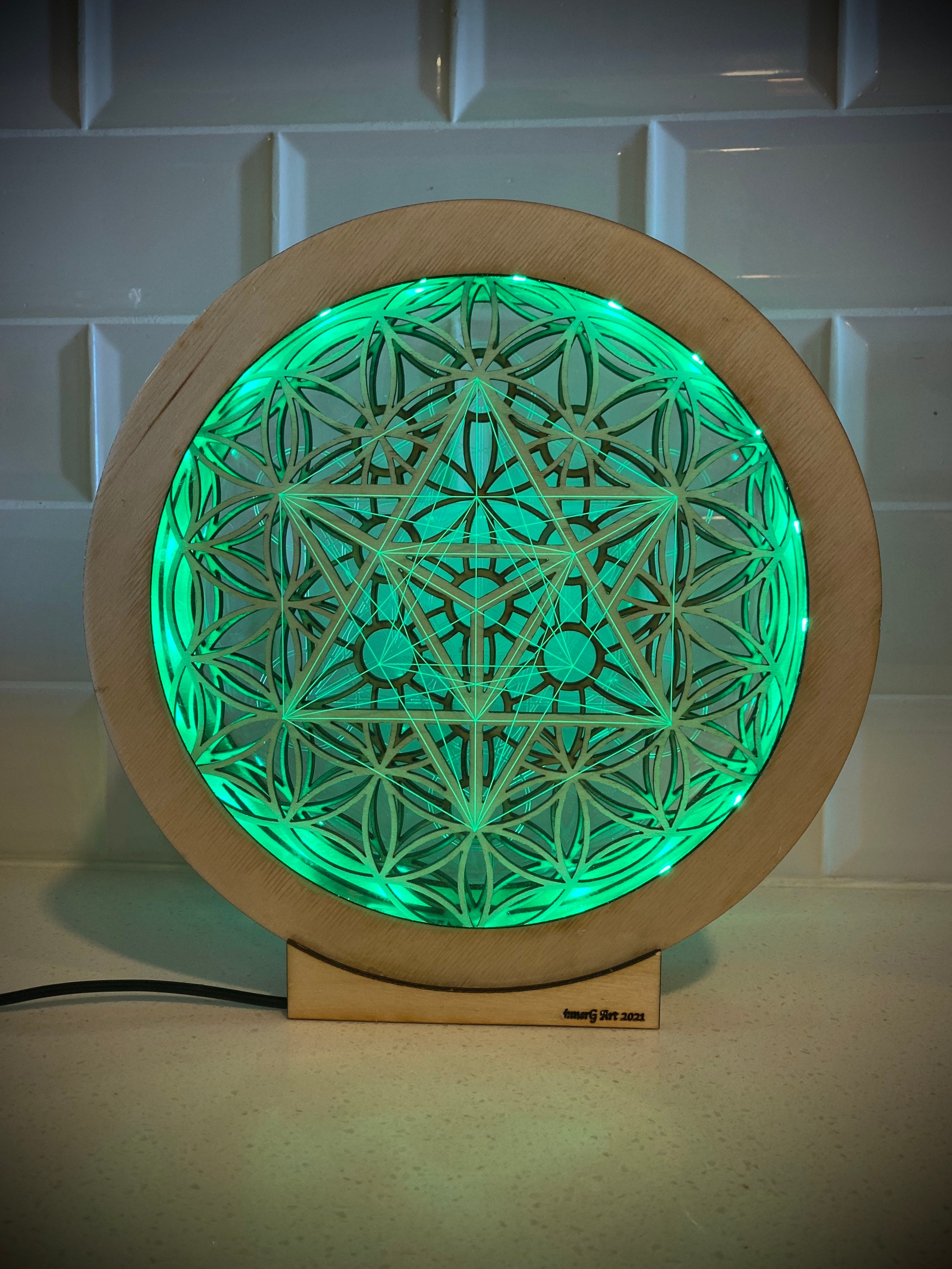 Flower of Life Color Changing Light Box Sacred Geometry Art - Etsy