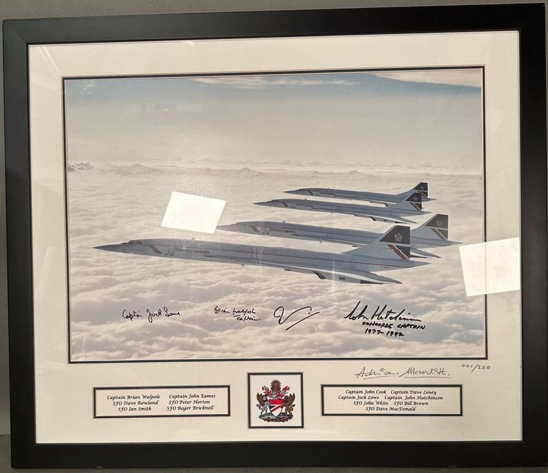 Concorde Memorabilia Issue One Adrian Meredith Signed by Three Captains ...