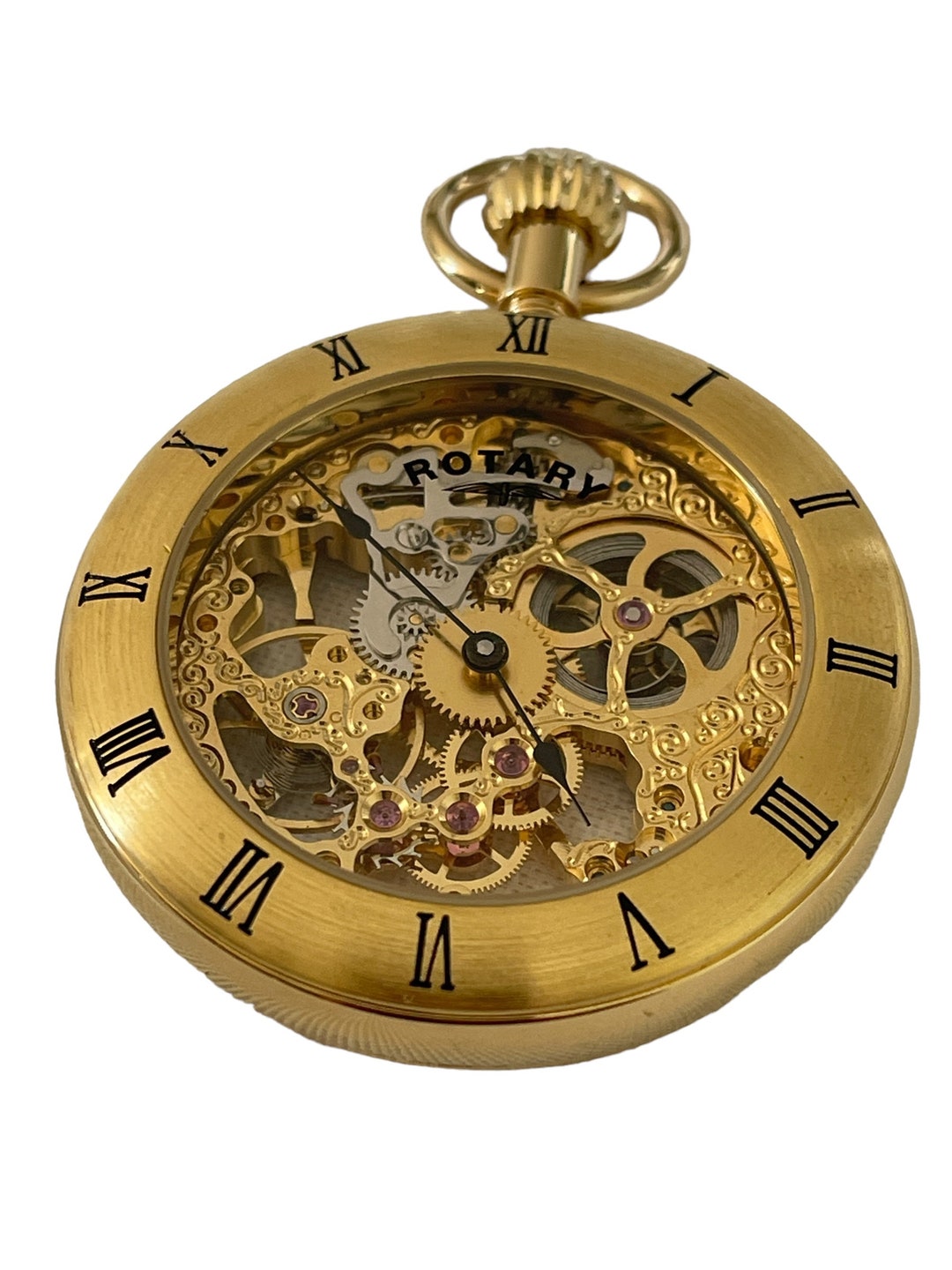 Rotary Gold Plated Pocket Watch Fully Working Mechanical Skeleton - Etsy
