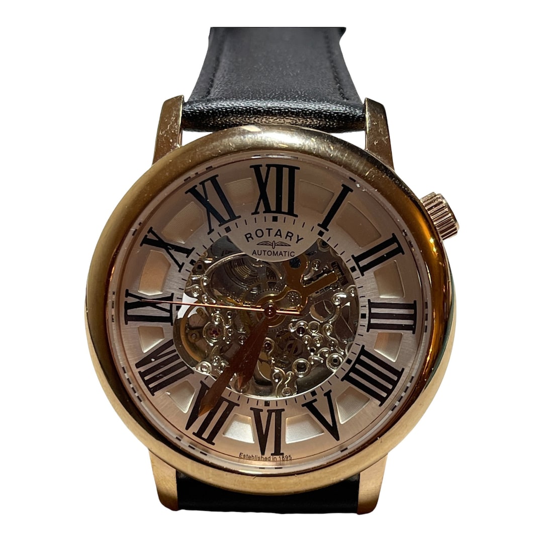 Rotary Automatic Skeleton Watch Goldplated - Etsy