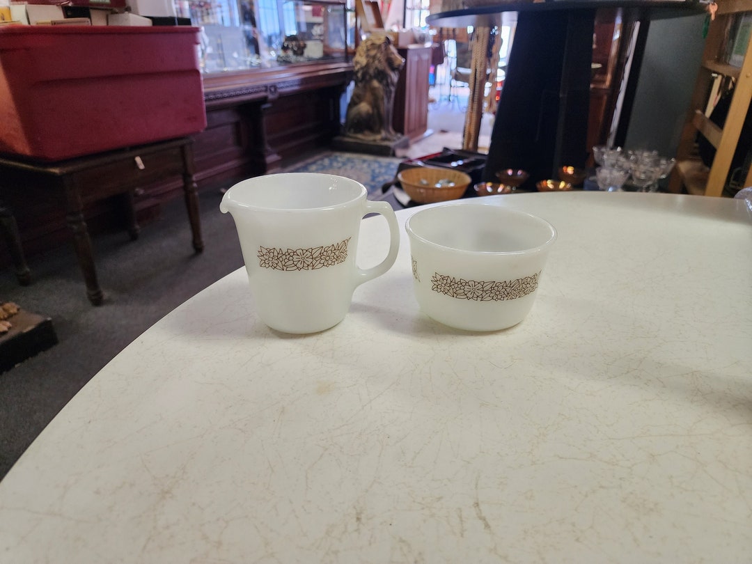 Vintage Pyrex Creamer & Sugar Bowl - Etsy