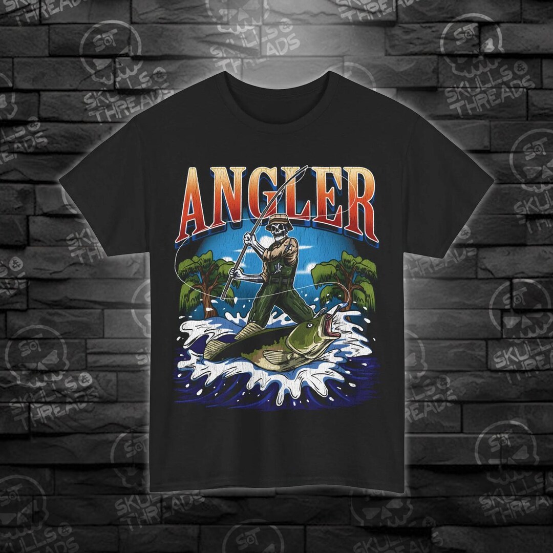Angler Shirt Dad Fishing Shirt Skeleton Fishing Bass Fishing Unisex ...