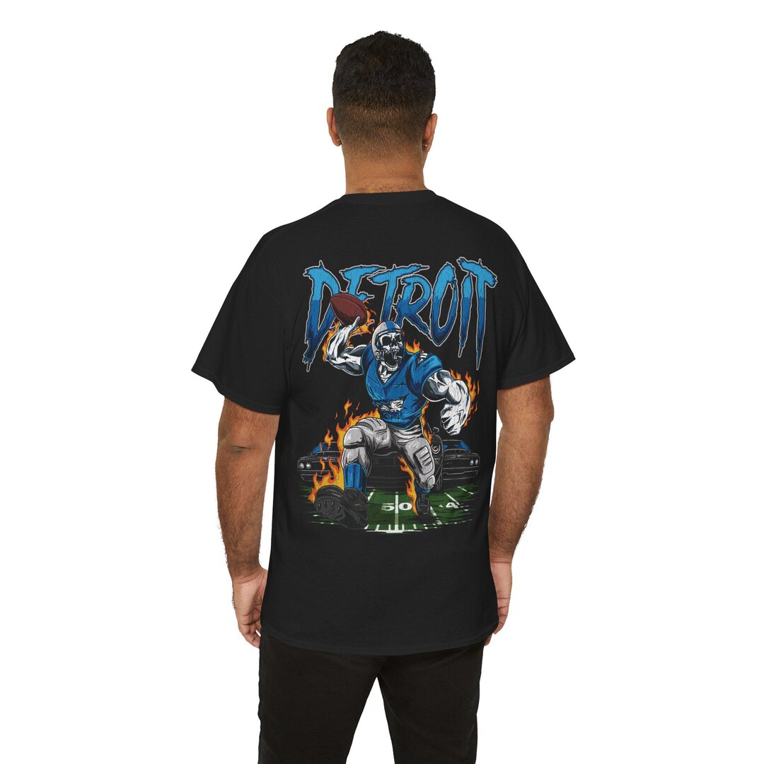 Back Print Detroit Football Shirt - Etsy