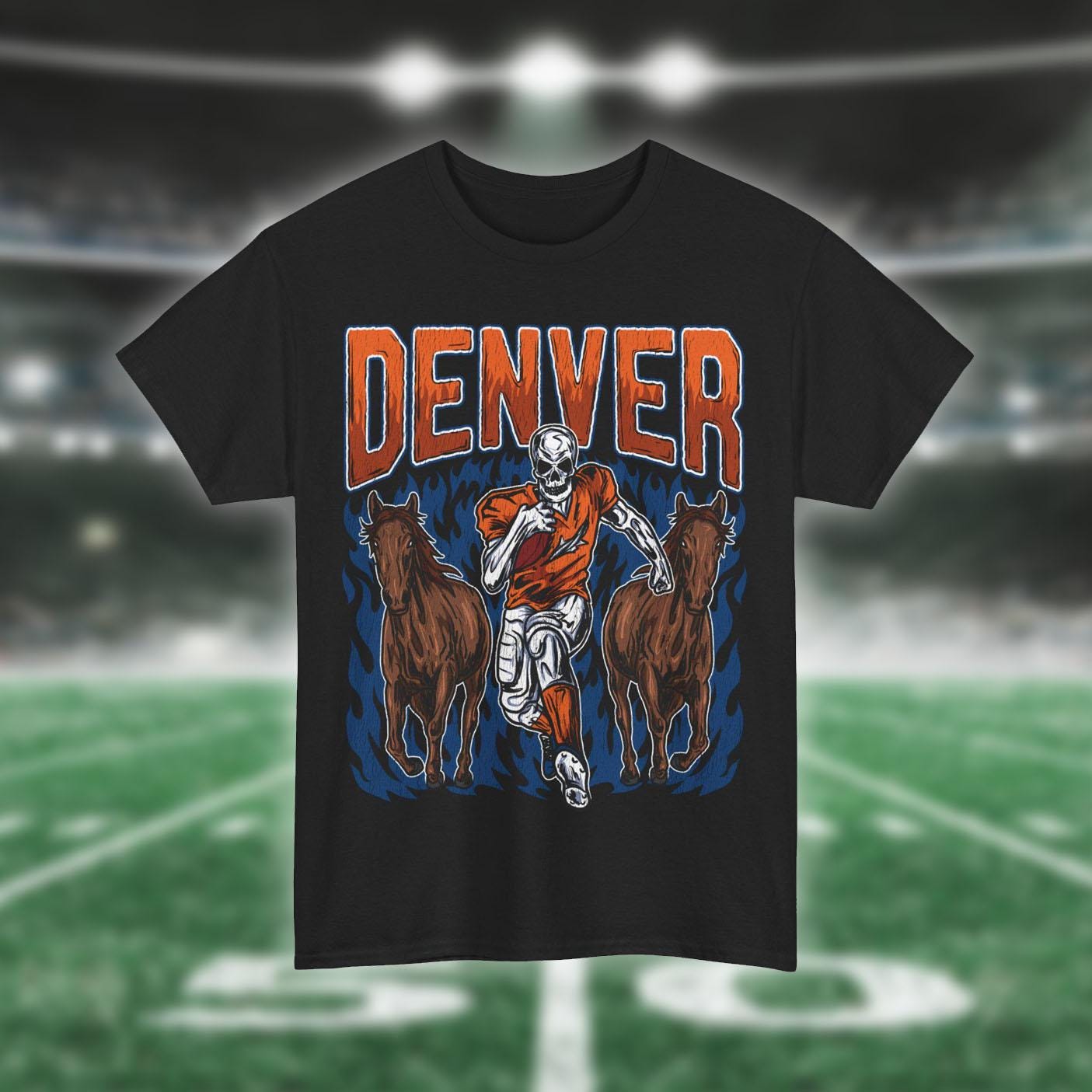 Denver Football Shirt, Graphic Tees, Skeleton Shirt, Merch Tee, Gift ...
