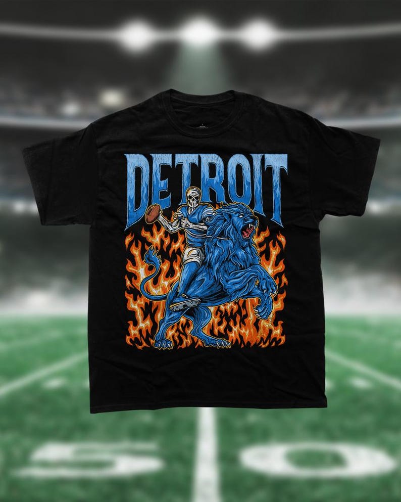 Detroit Football Shirt - Graphic Tees - Skeleton Shirt - Merch Tee ...