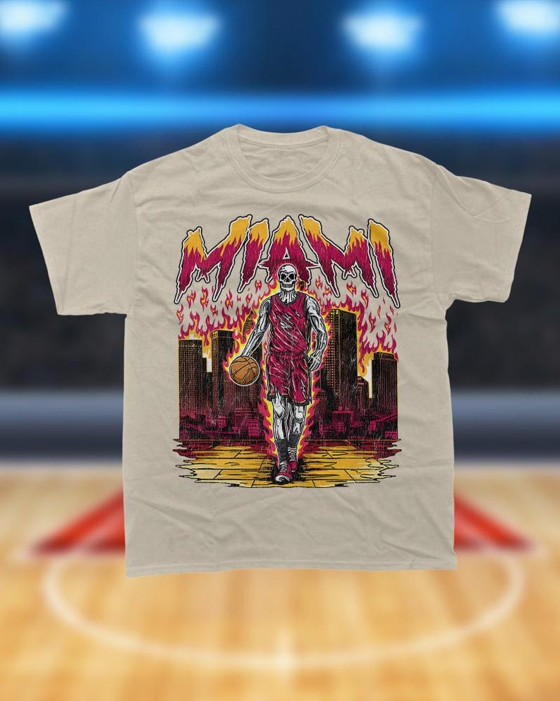 Miami Basketball, Heat Basketball, Graphic Tees, Skeleton Shirt, Merch ...