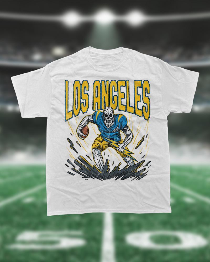 Chargers Football Shirt, Graphic Tees, Skeleton Shirt, Merch Tee, Gift ...