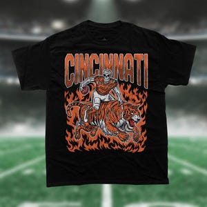 Cincinnati Football Shirt, Graphic Tees, Skeleton Shirt, Merch Tee ...