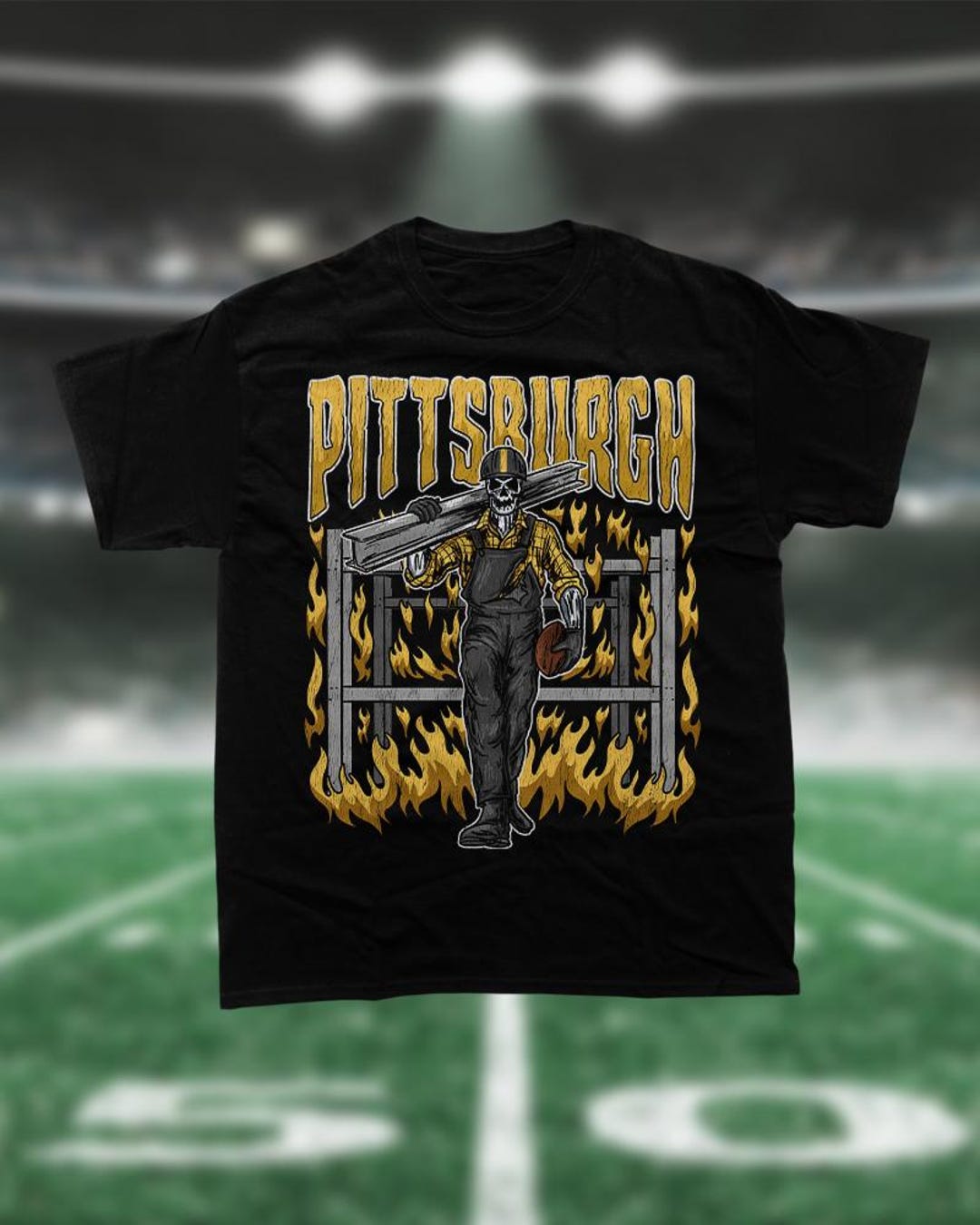 Pittsburg Football Shirt, Graphic Tees, Skeleton Shirt, Merch Tee, Gift ...