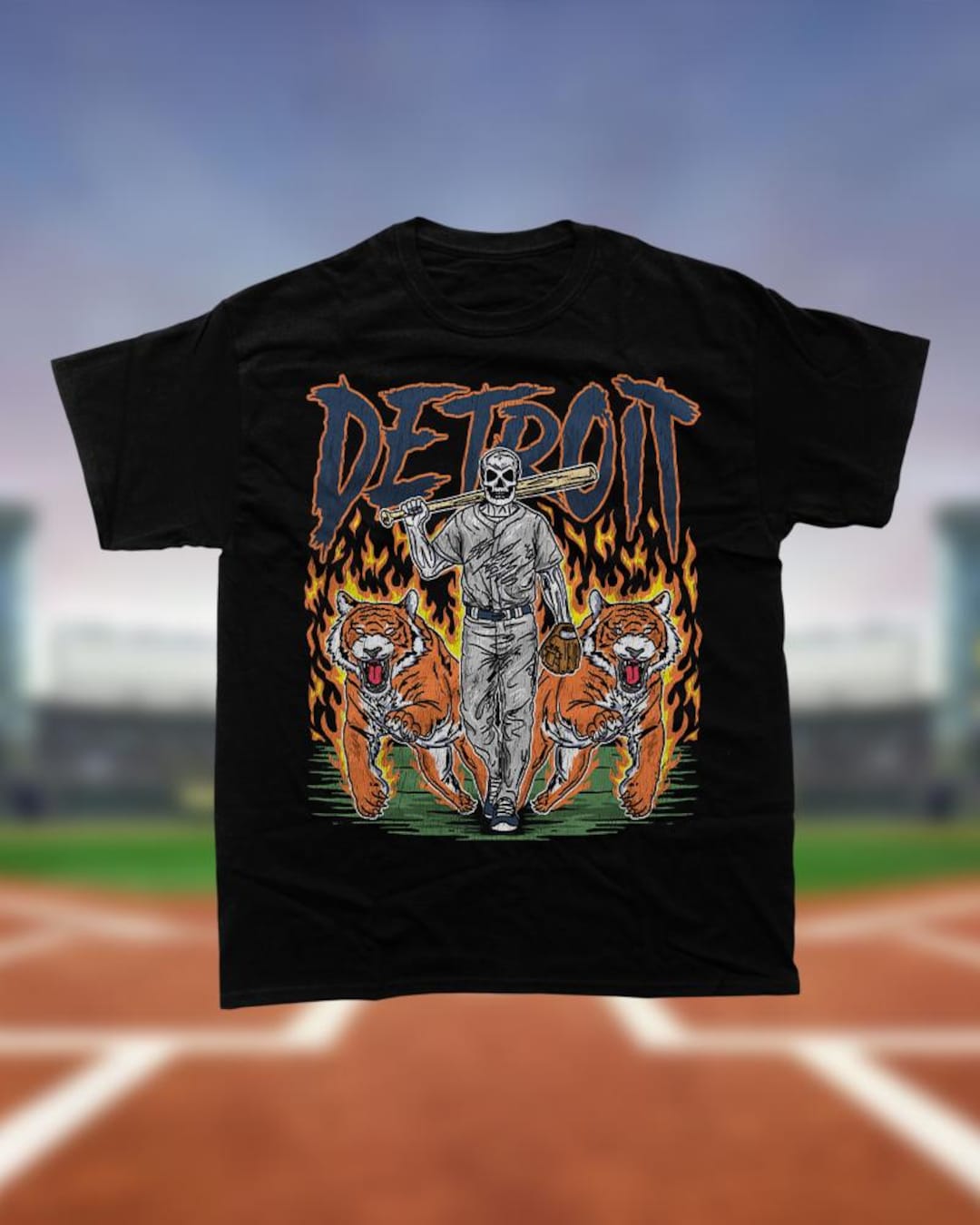 Detroit Baseball - Tigers - Graphic Tees - Skeleton Shirt - Merch Tee ...
