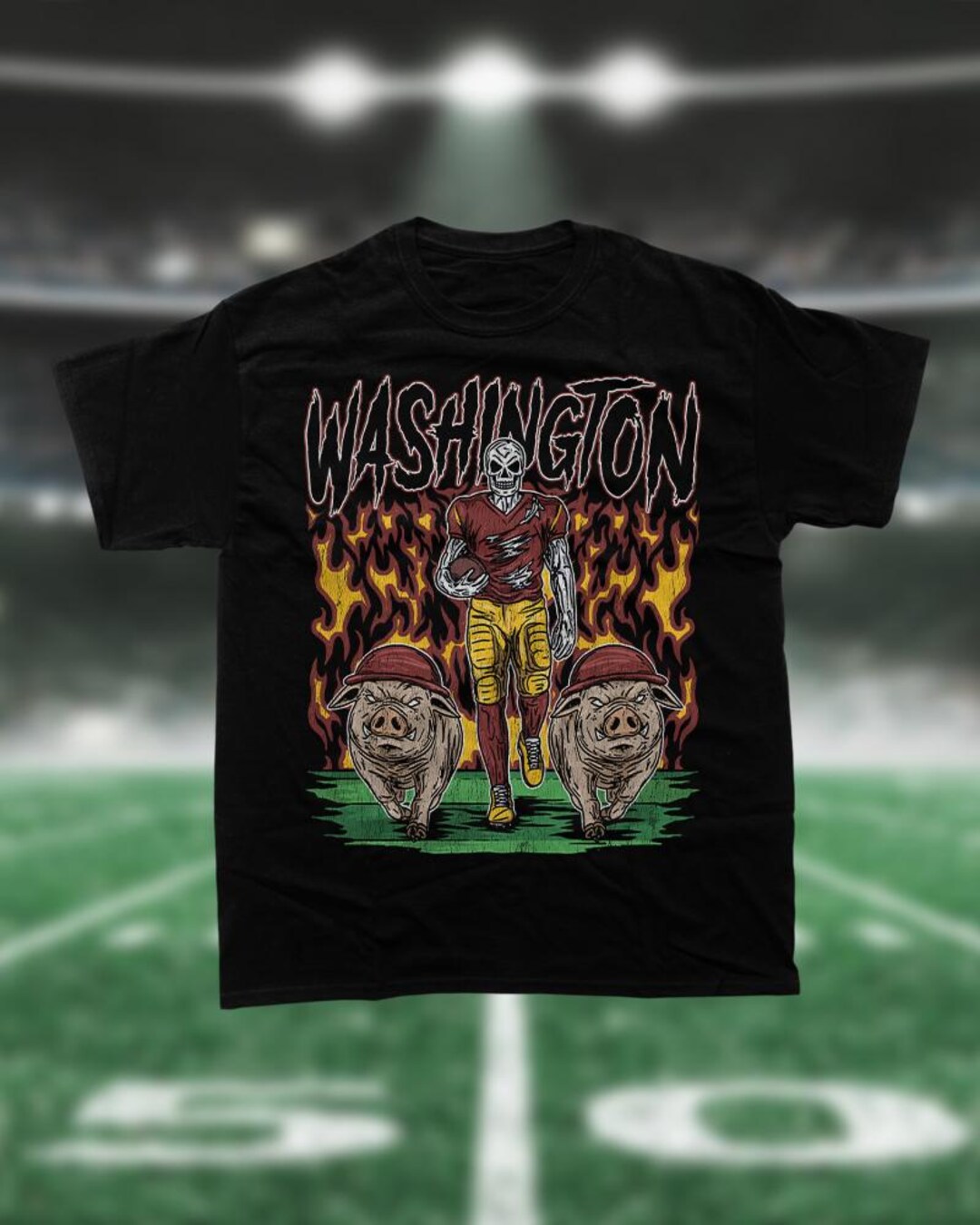 Washington Football Shirt - Commanders - Graphic Tees - Skeleton Shirt ...